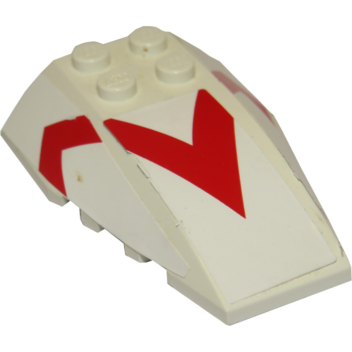 LEGO Wedge 6 x 4 Triple Curved with Red "V" Sticker (43712) | Brick Owl ...