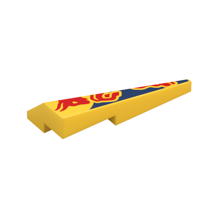 LEGO Wedge Slope 2 x 5 (45°) Left with Red Bull and Dark Blue (3504 / ...