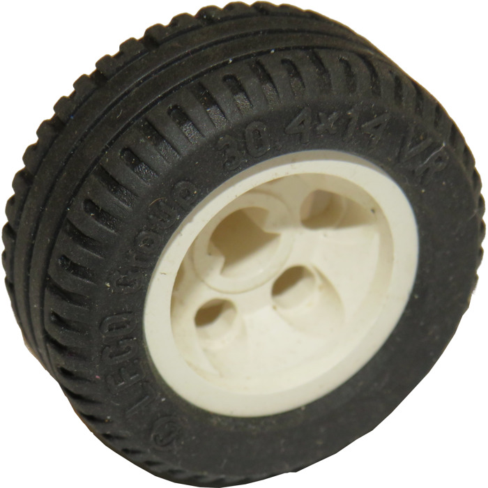 LEGO Wheel 12 x 20 with Technic Axle Hole and 6 Pegholes with Tire 30.4 ...