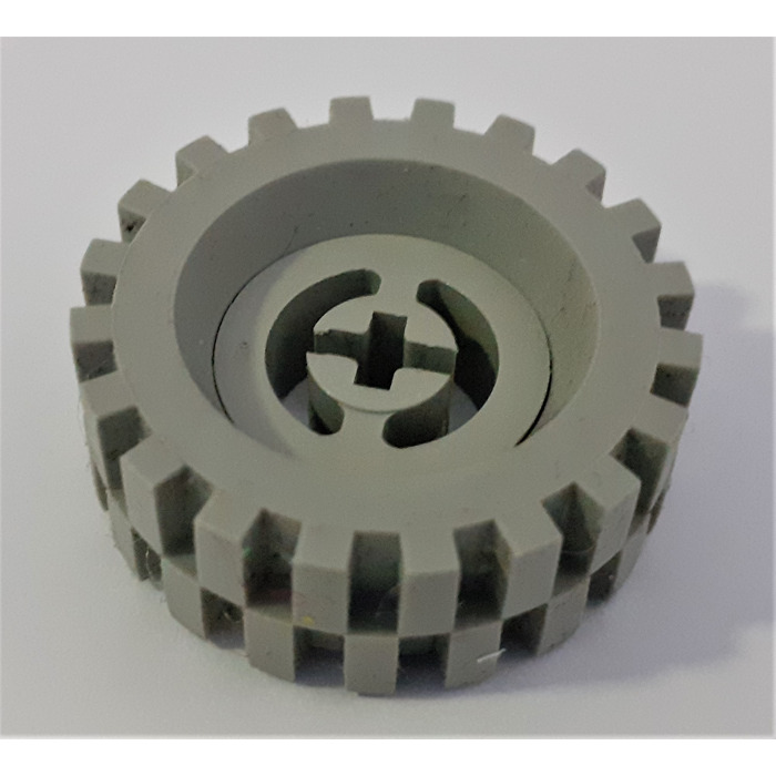 LEGO Wheel Hub 8 x 17.5 with Axlehole with Light Gray Tire 30 x 10.5 ...