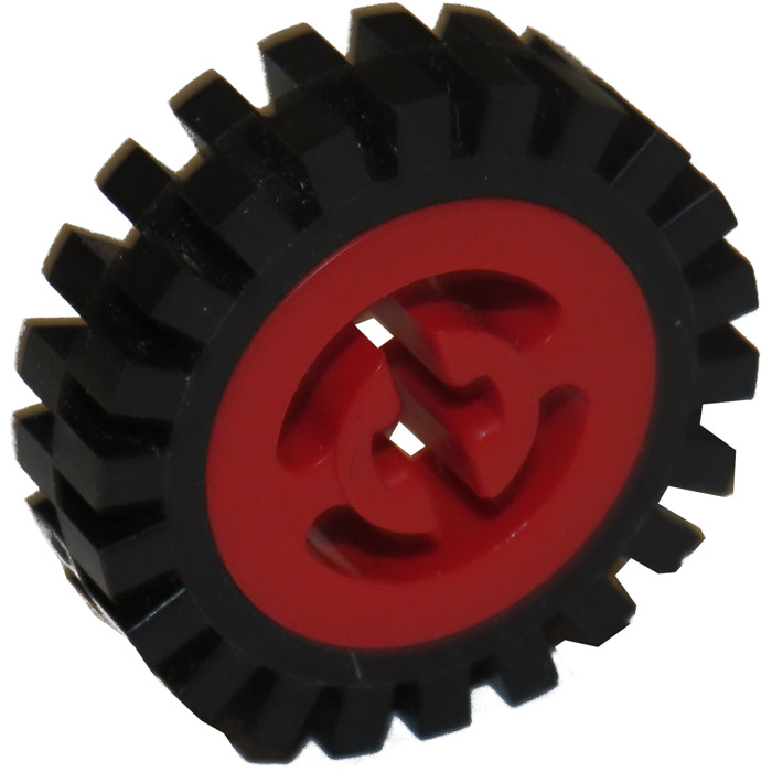 LEGO Wheel Hub 8 x 17.5 with Axlehole with Narrow Tire 24 x 7 with ...