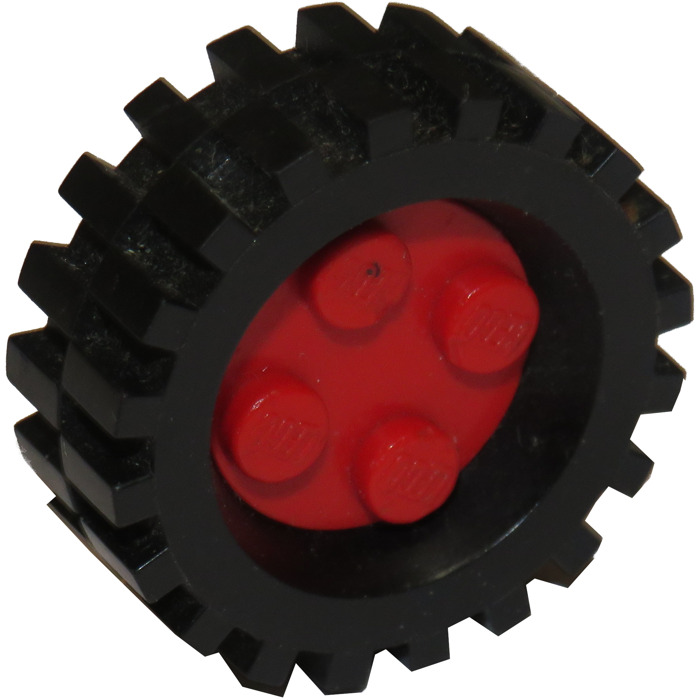 LEGO Wheel Rim 8 x 18 with 4 Studs and Cylindrical Axle with Tire 30 x ...