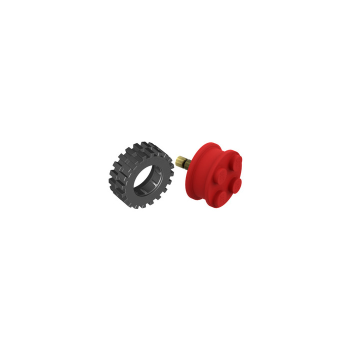 LEGO Wheel Rim 8 x 18 with 4 Studs and Cylindrical Axle with Tire 30 x ...