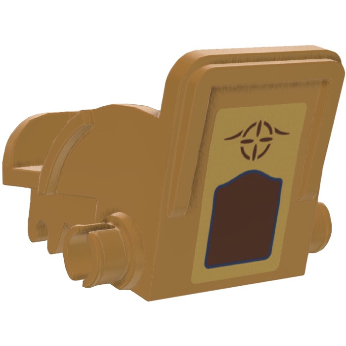 LEGO Wheelchair with Long Base with Brown Shape Sticker (2135) | Brick ...