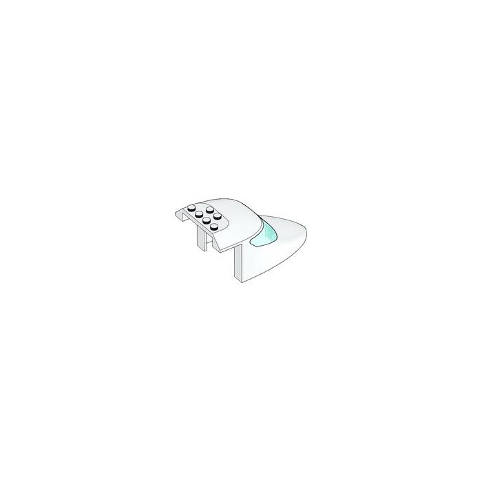 LEGO White Airplane Cockpit 6 x 10 x 4 with Transparent Blue Glass ...