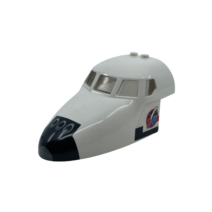 LEGO White Airplane Cockpit 6 x 10 x 4 with Window Panes with Shuttle ...
