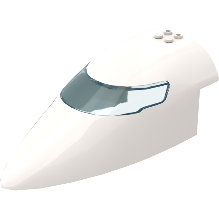 LEGO White Airplane Cockpit 8 x 16 x 5 with Transparent Light Blue ...