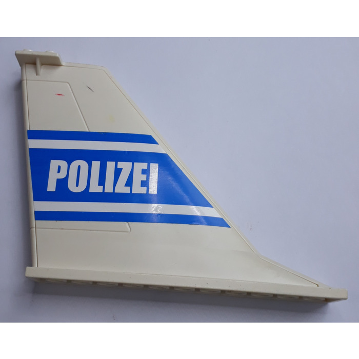 LEGO Airplane Tail 2 x 12 x 8 with Rudder with 'POLIZEI' and Stripes on ...