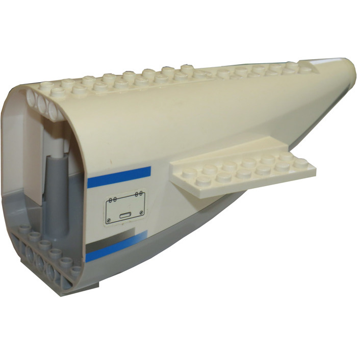LEGO Airplane Tail 8 x 16 with Gray Base with Blue Stripe and Access ...