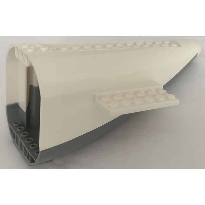 LEGO White Airplane Tail 8 x 16 x 7 with Dark Stone Gray Base (54654 ...