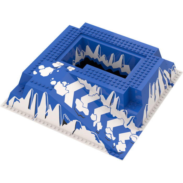 LEGO Baseplate 32 x 32 Raised with Ramp and Pit with Ice (2552) | Brick Owl