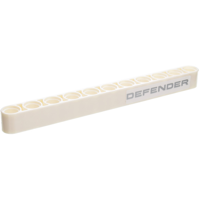 LEGO White Beam 11 with Silver DEFENDER Pattern Sticker (32525) | Brick ...