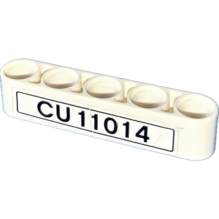 LEGO White Beam 5 with 'CU 11014' Sticker (32316) | Brick Owl - LEGO ...