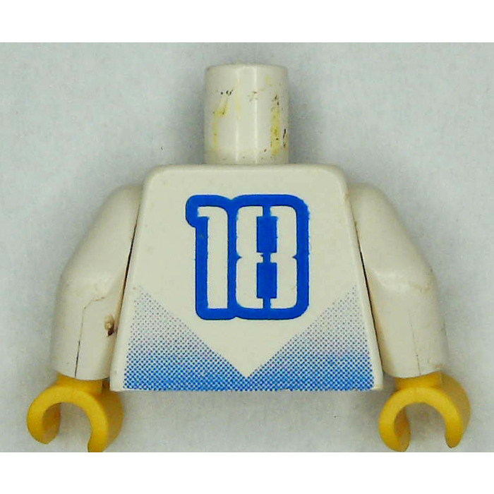 LEGO White Blue and White Football Player with "18" Torso (973) | Brick ...