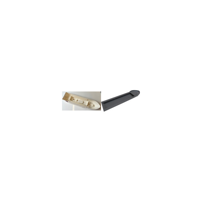 LEGO White Boat Hull 14 x 51 x 6 with Dark Stone Gray Top (62791 / ...