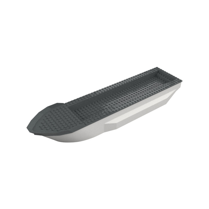LEGO White Boat Hull 14 x 51 x 6 with Dark Stone Gray Top (62791 / ...