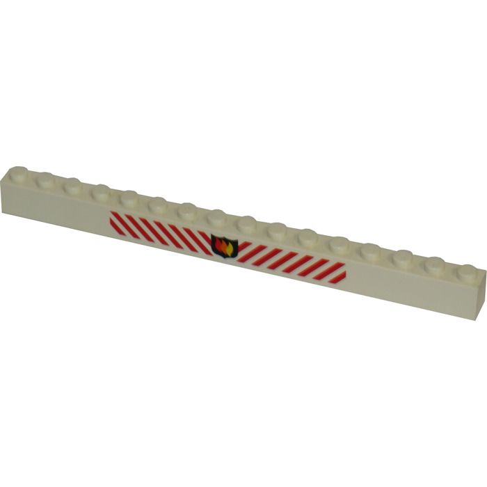 LEGO Brick 1 x 16 with Fire Logo with Red Diagonal Stripes (2465 / ...