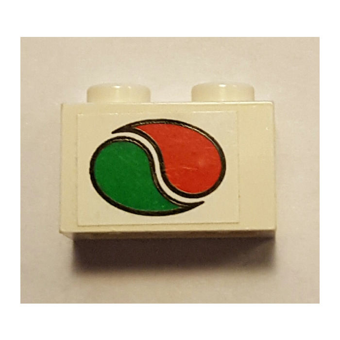 LEGO Brick 1 x 2 with Octan Logo Sticker with Bottom Tube (3004 ...