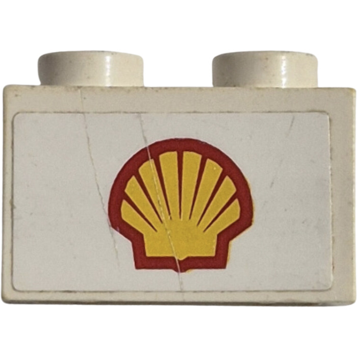 LEGO Brick 1 x 2 with Shell Logo Sticker with Bottom Tube (3004 ...
