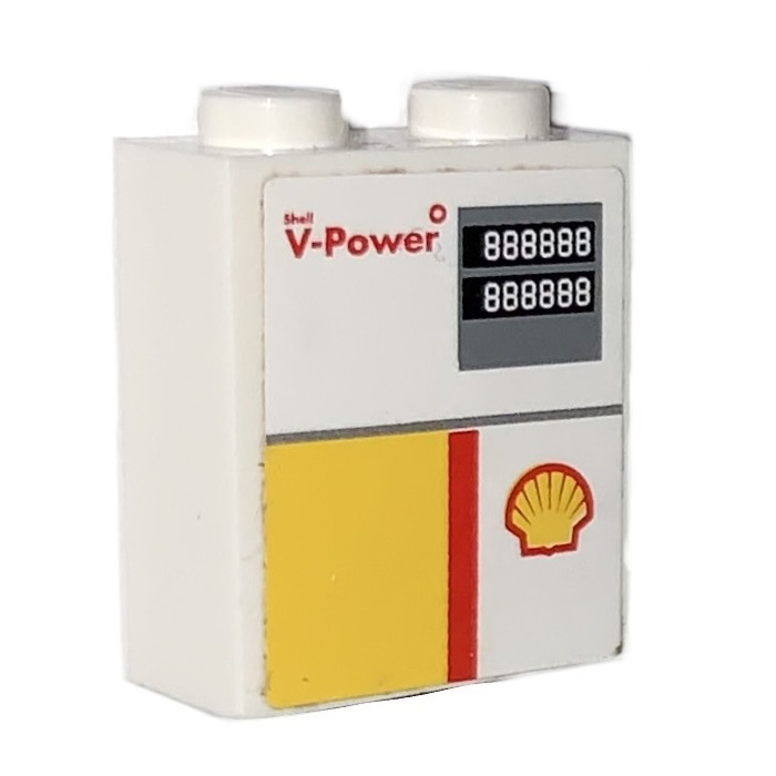 LEGO Brick 1 x 2 x 2 with Petrol Pump 'V-Power' Sticker with Inside ...