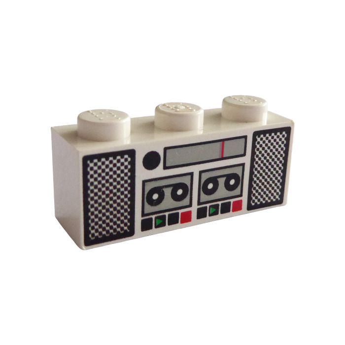 LEGO White Brick 1 x 3 with Double Tape Deck and Radio (3622 / 82015 ...