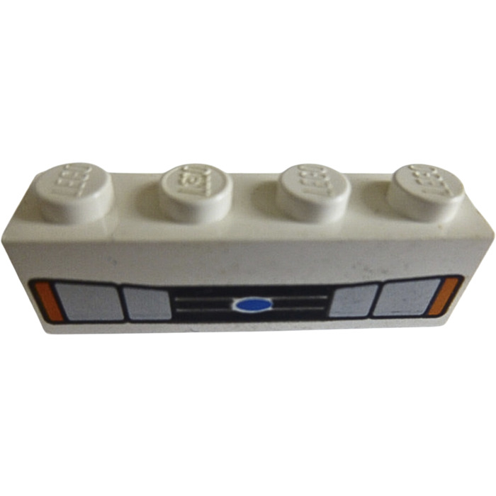 LEGO Brick 1 x 4 with Car Headlights and Blue Oval (83009 / 83088 ...