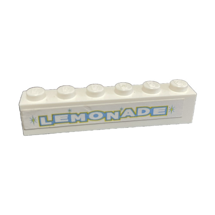 LEGO White Brick 1 x 6 with Lemonade Sticker (3009) | Brick Owl - LEGO ...