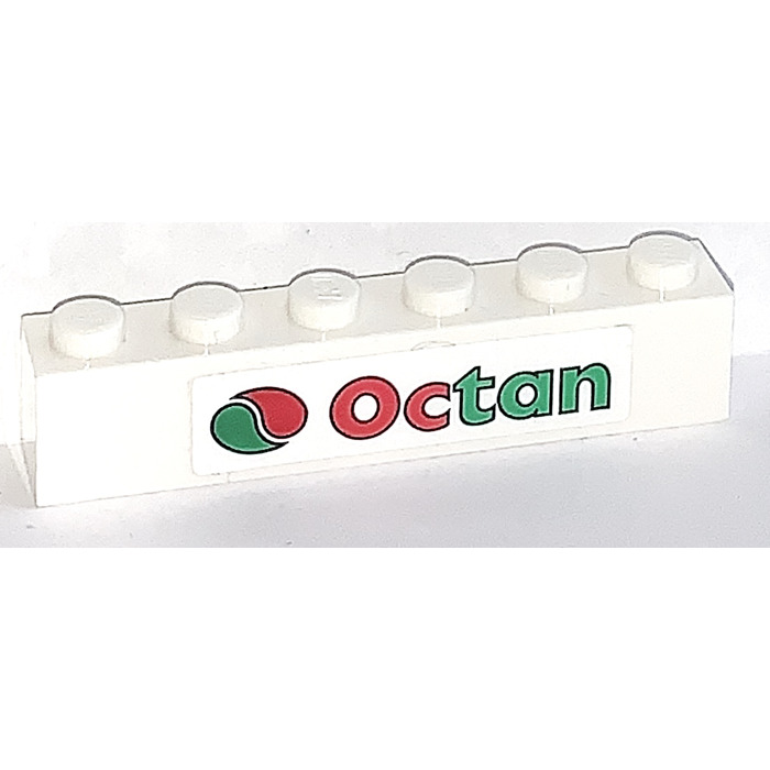 LEGO White Brick 1 x 6 with Octan Logo Sticker (3009) | Brick Owl ...