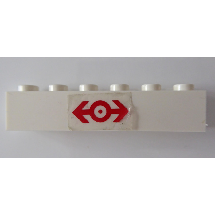 LEGO White Brick 1 x 6 with Red Train Logo Sticker (3009) | Brick Owl ...