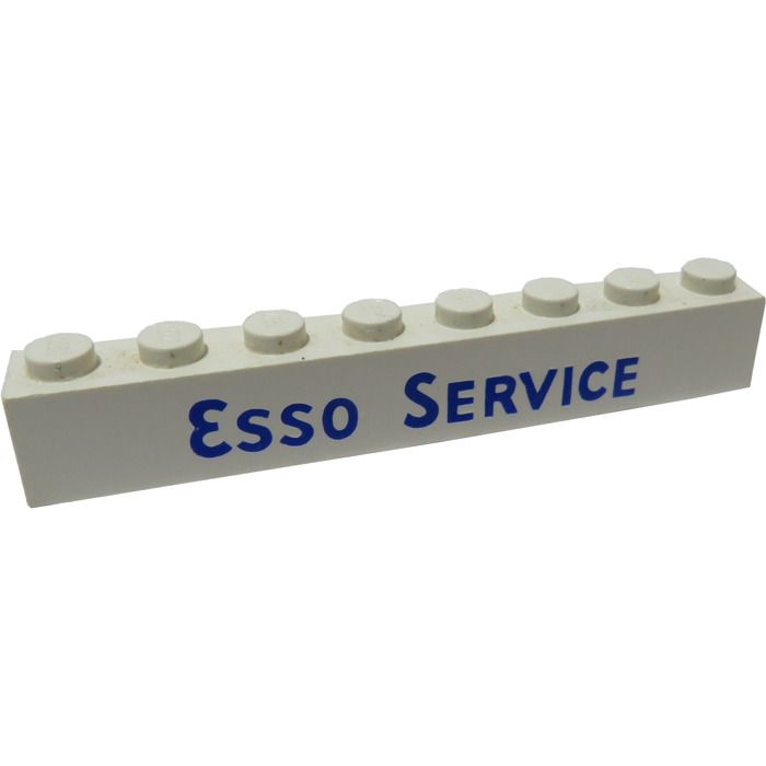 LEGO White Brick 1 x 8 with Blue "ESSO SERVICE" (3008) | Brick Owl ...