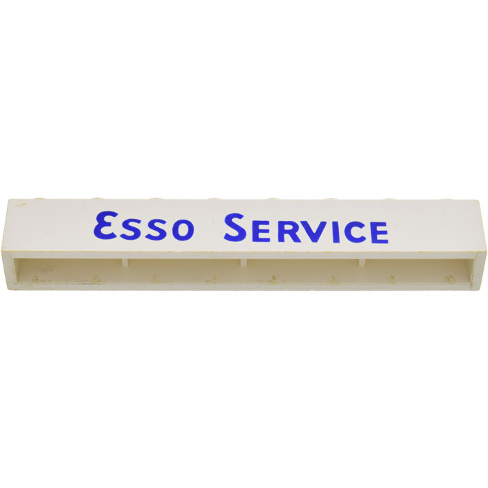 LEGO Brick 1 x 8 with "ESSO SERVICE" without Bottom Tubes with Cross ...