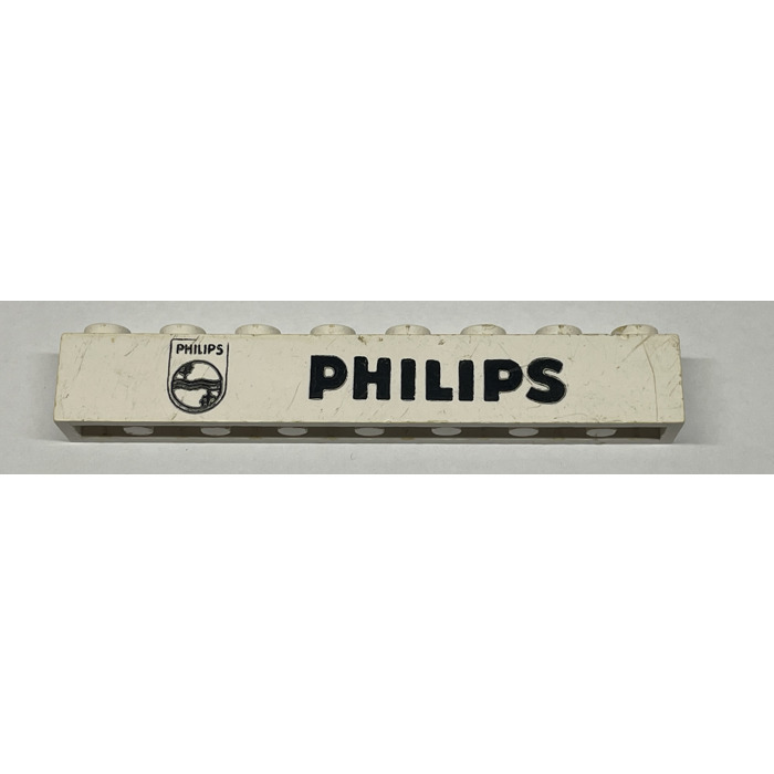 LEGO White Brick 1 x 8 with "PHILIPS" with Logo (3008) | Brick Owl ...