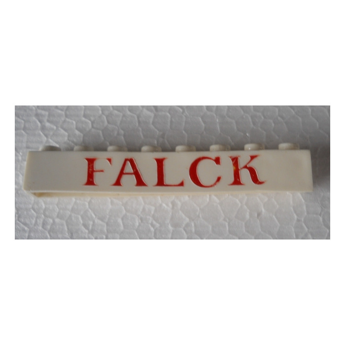 LEGO White Brick 1 x 8 with Red Falck (3008) | Brick Owl - LEGO Marketplace