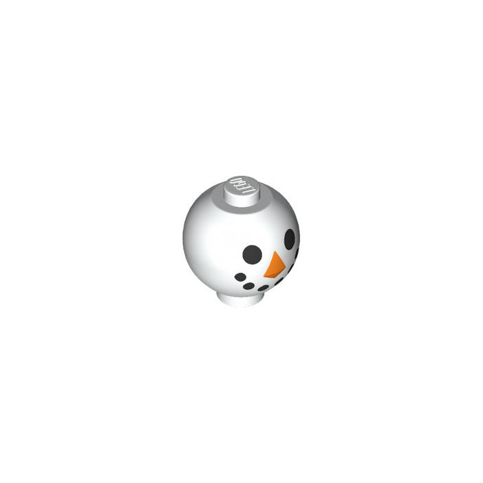 LEGO White Brick 2 x 2 Round Sphere with Snowman Face (37837) | Brick Owl