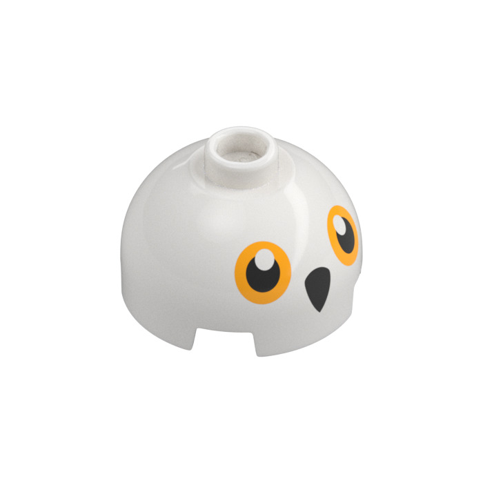 LEGO Brick 2 x 2 Round with Dome Top with Owl Face (with Axle Holder ...