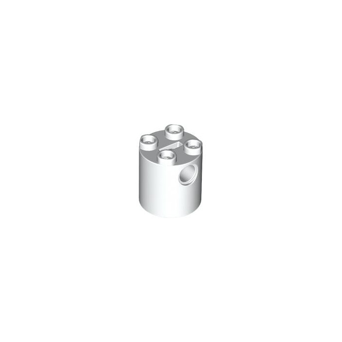 LEGO White Brick 2 x 2 x 2 Round with Bottom Axle Holder with ...