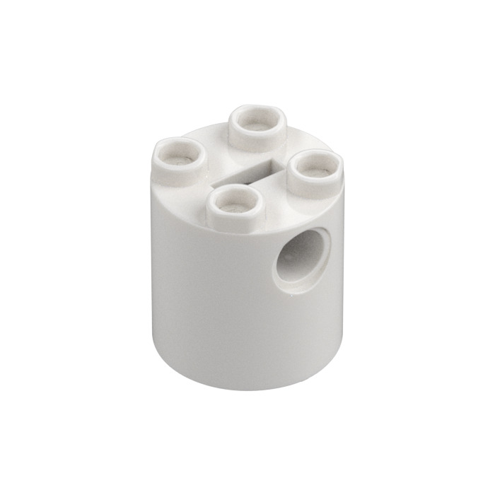 LEGO White Brick 2 x 2 x 2 Round with Bottom Axle Holder with ...