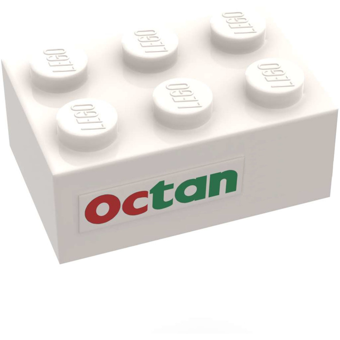 LEGO White Brick 2 x 3 with Octan Logo (Left) Sticker (3002) | Brick ...