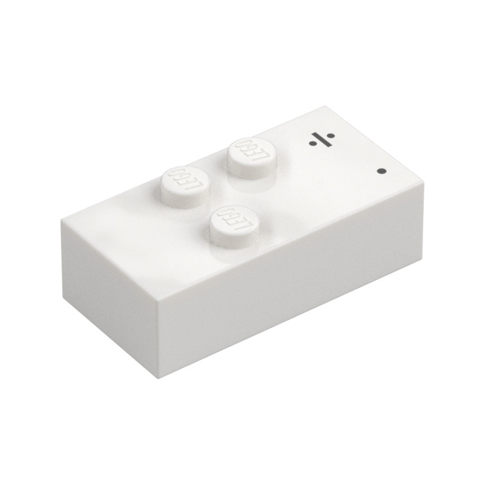 LEGO White Brick 2 x 4 Braille with Decimal Point (".") and Division ...