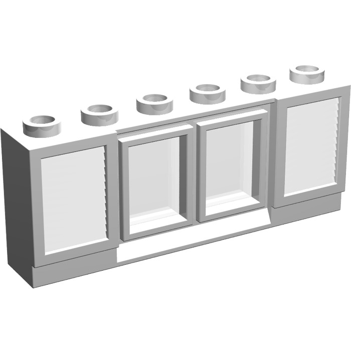 LEGO White Classic Window 1 x 6 x 2 with 2 Panes and Shutters Short Lip ...