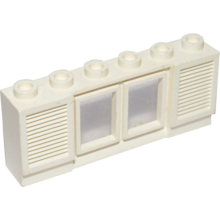 LEGO White Classic Window 1 x 6 x 2 with 2 Panes and Shutters Short Lip ...