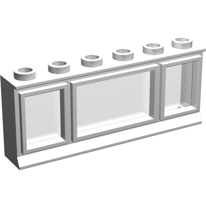 KLOCKI LEGO Biały Classic Window 1 x 6 x 2 z pustymi ćwiekami i szkłem ...