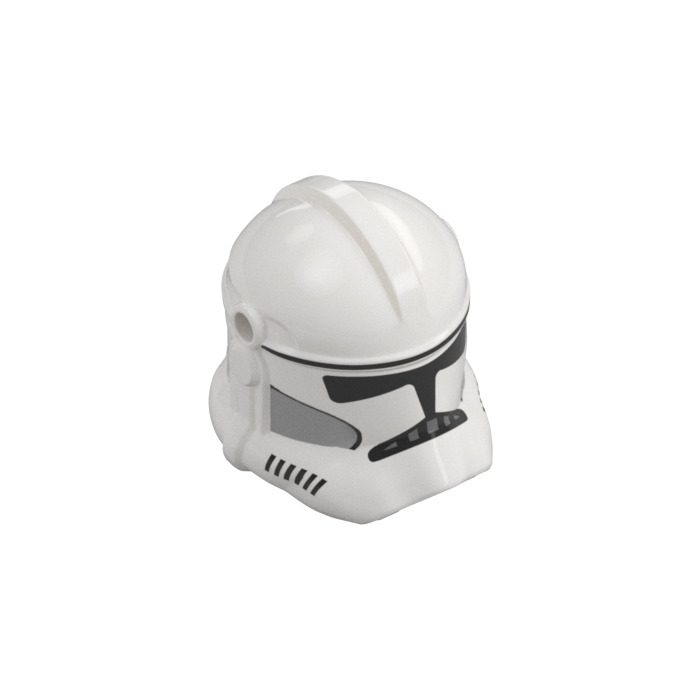 LEGO White Clone Trooper Helmet (Phase 2) with Holes with Black ...