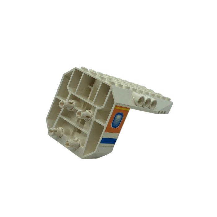 LEGO White Cockpit Upper Part 6 x 10 x 5 with Blue and Orange Window on ...