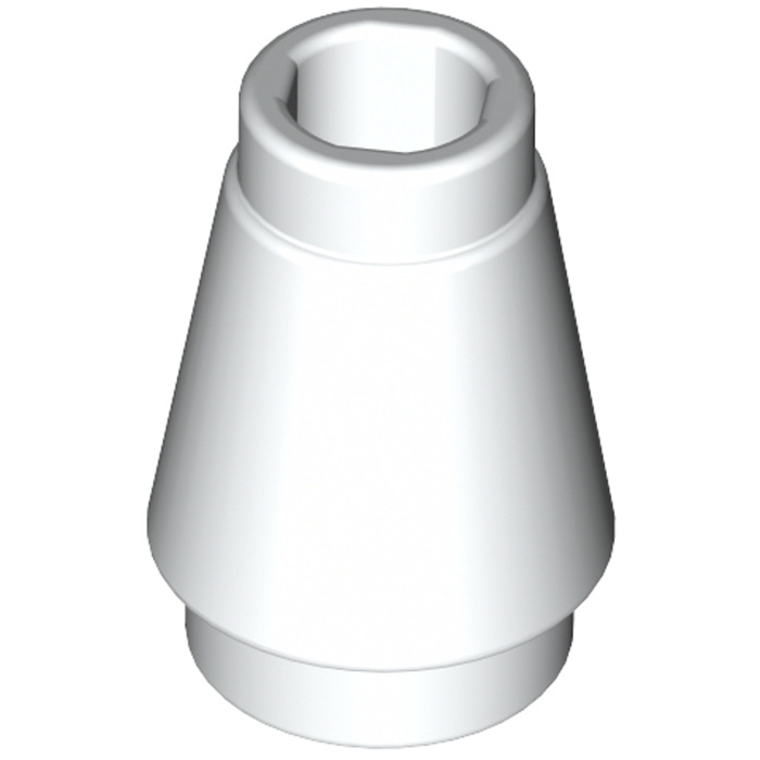 LEGO White Cone 1 x 1 with Top Groove (28701 / 59900) | Brick Owl ...