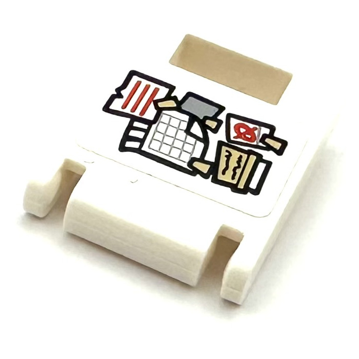 LEGO Container Box 2 x 2 x 2 Door with Slot with Sticky Notes Pattern ...