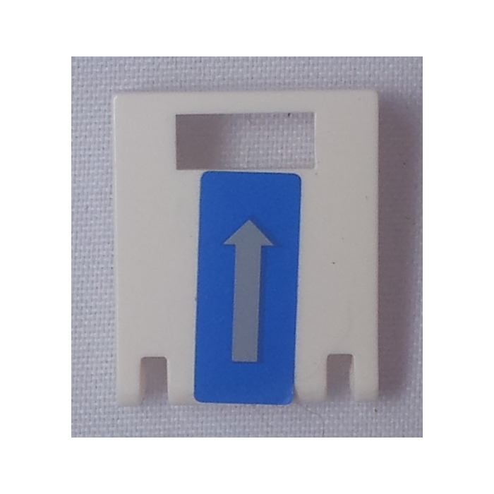 LEGO White Container Box 2 x 2 x 2 Door with Slot with White Arrow on ...
