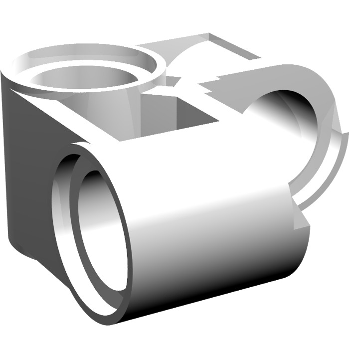 LEGO White Cross Block Bent 90 Degrees with Three Pinholes (44809 ...