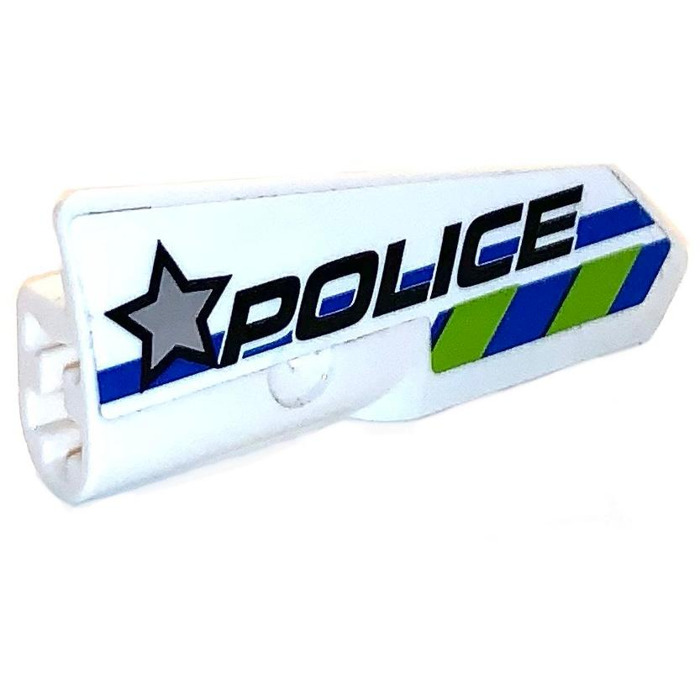 LEGO White Curved Panel 22 Left with Police Sticker (11947) | Brick Owl ...