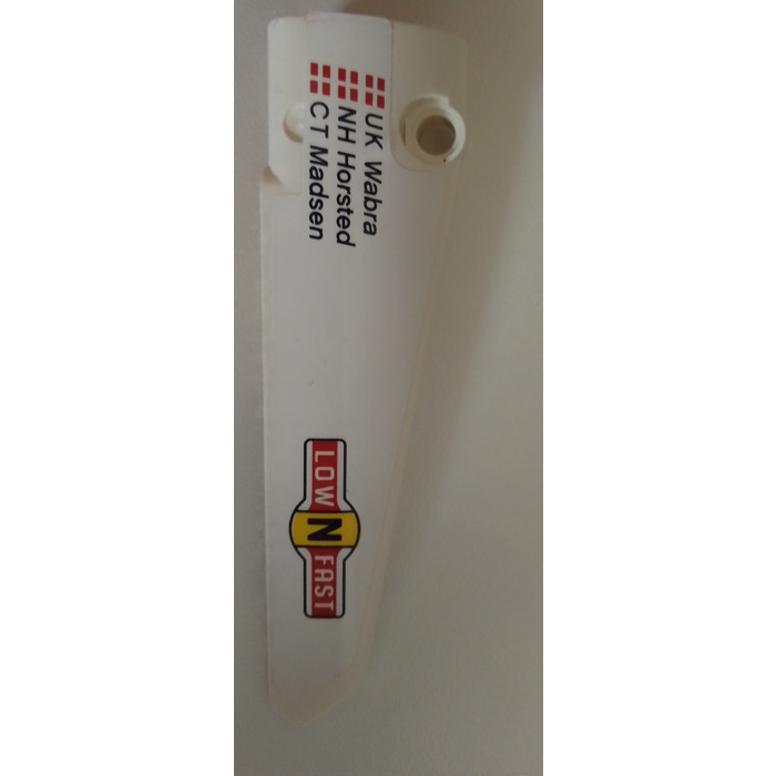 LEGO White Curved Panel 5 Left with Wabra, Horsted, Madsen Sticker ...